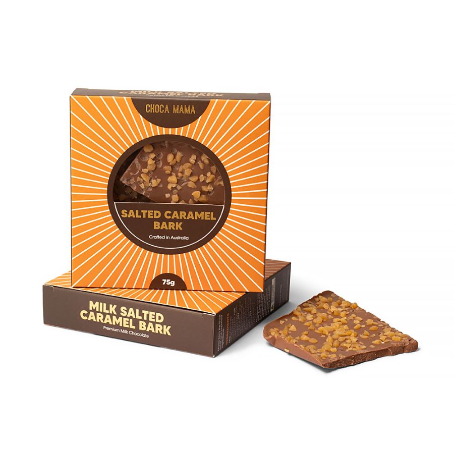 Chocamama Milk Chocolate Salted Caramel Bark 75g - Fauve + Co