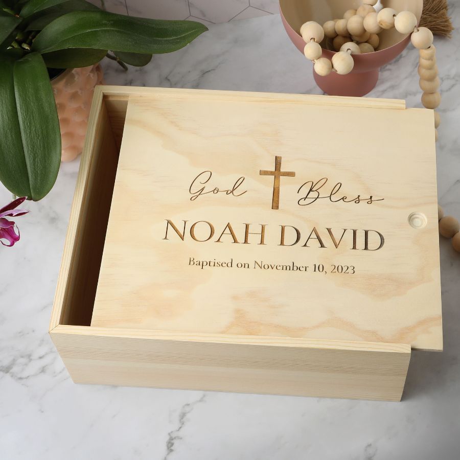 Baby Baptism Keepsake Box – God Bless | Fauve & Co