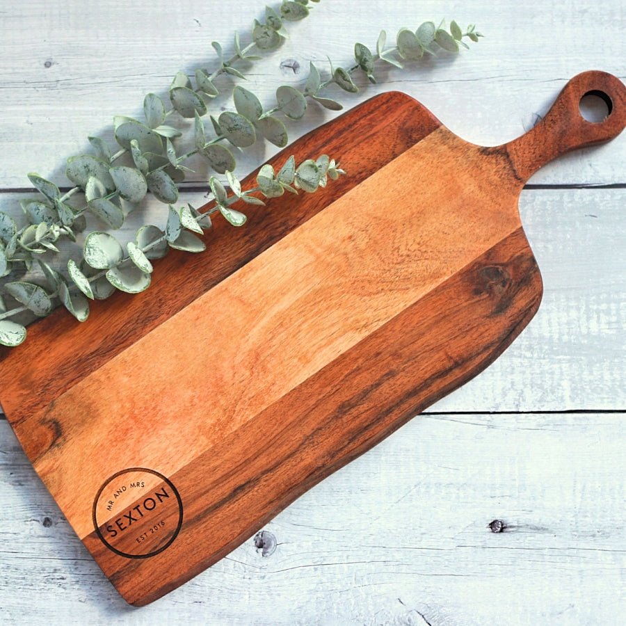 Personalised Paddle Cheese Board - Stamp