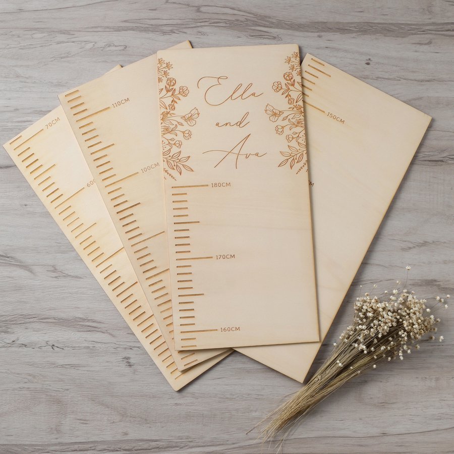 Timber Ruler Height Chart - Floral